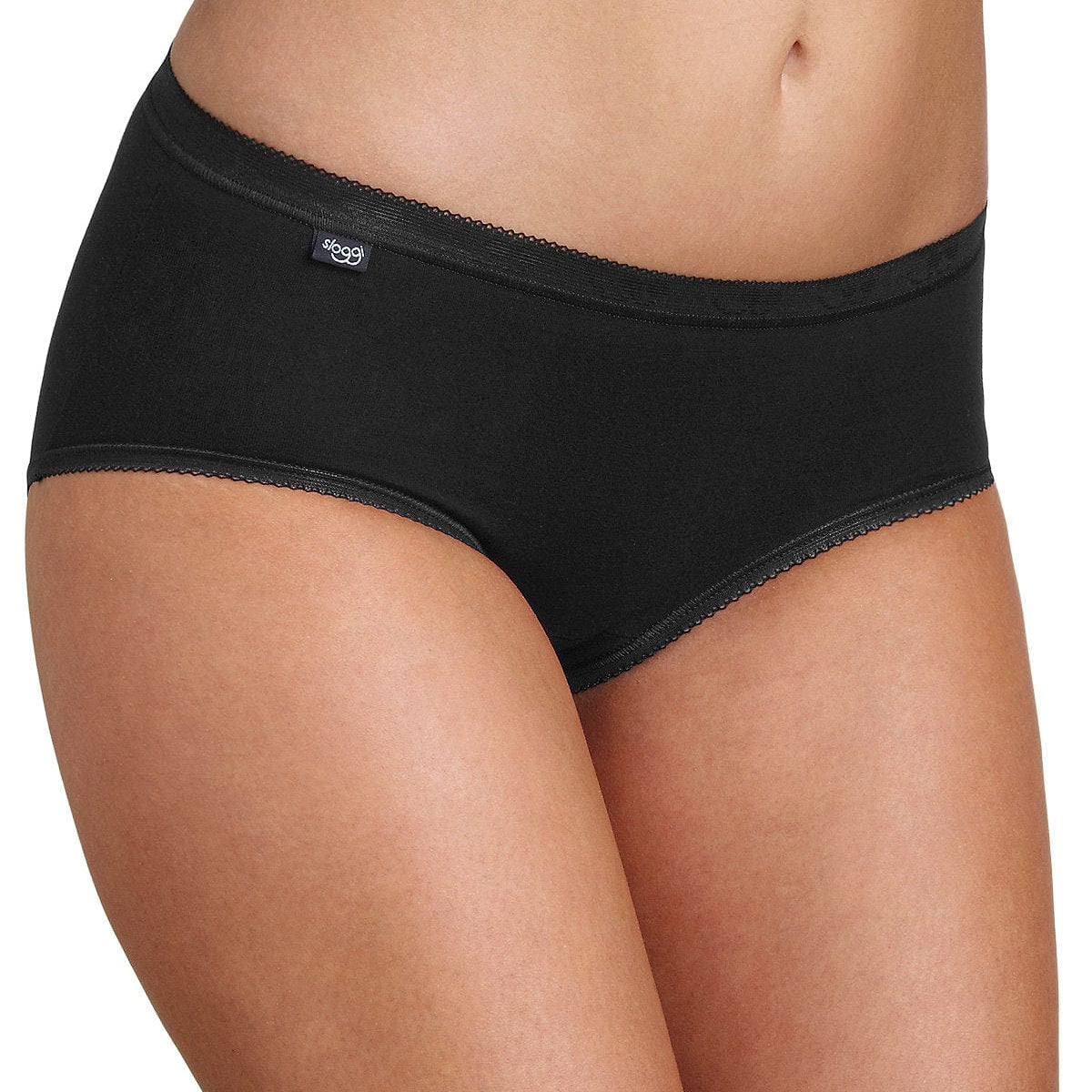 Sloggi Womens Basic Midi Brief - 4 Pack - Black – Potters of Buxton
