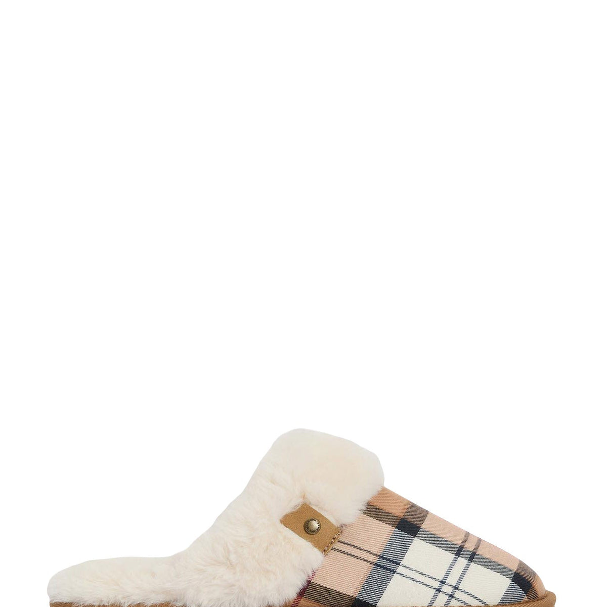 Barbour Claudia Tartan Mule Slippers - Hessian Tartan – Potters of Buxton