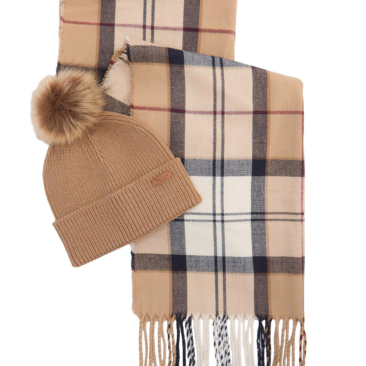 Barbour Dover Beanie & Hailes Scarf Gift Set - Hessian Tartan – Potters ...