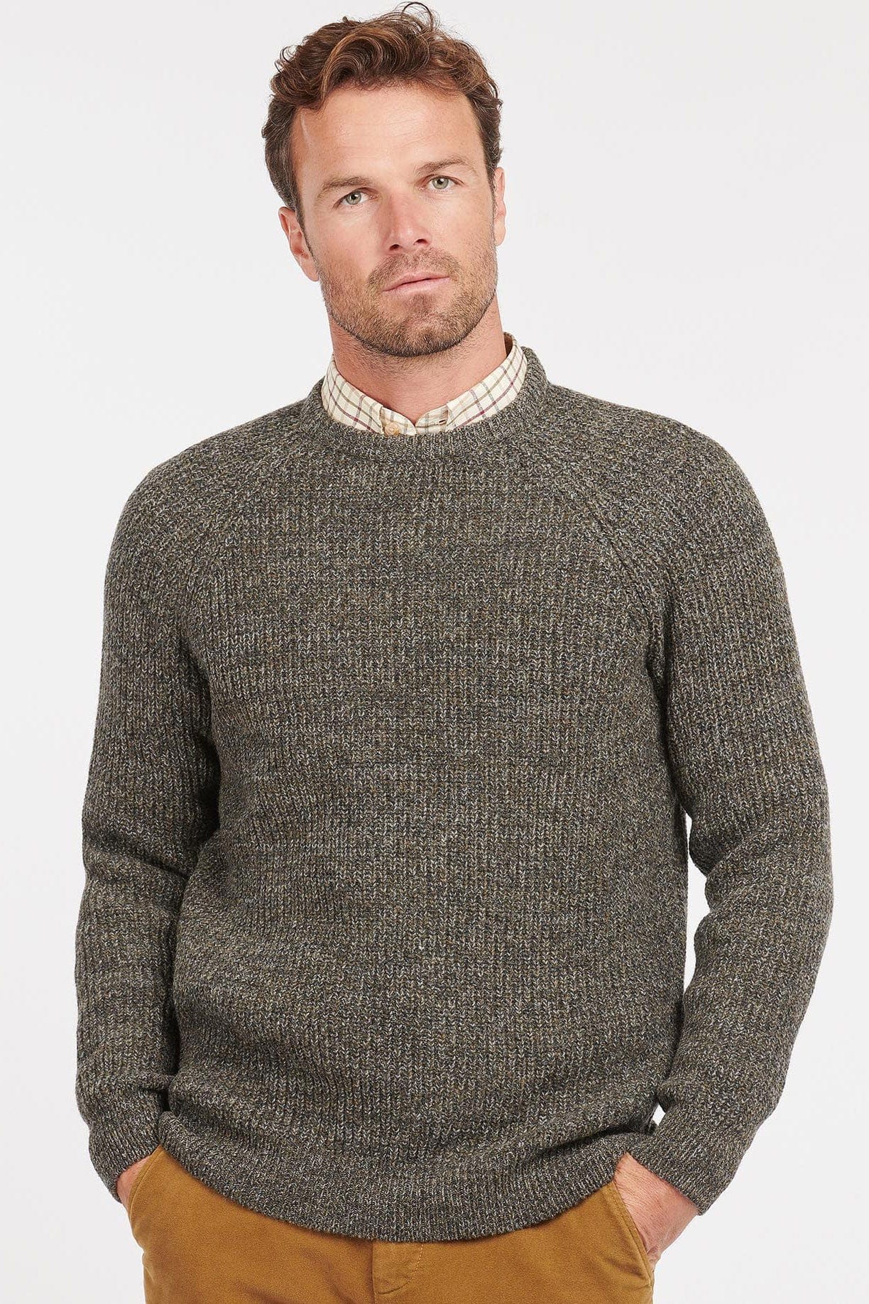 Barbour Horseford Crew - Olive – Potters of Buxton