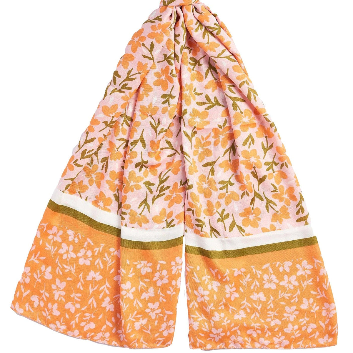 Barbour Kelley Floral Scarf - Apricot Crush – Potters of Buxton