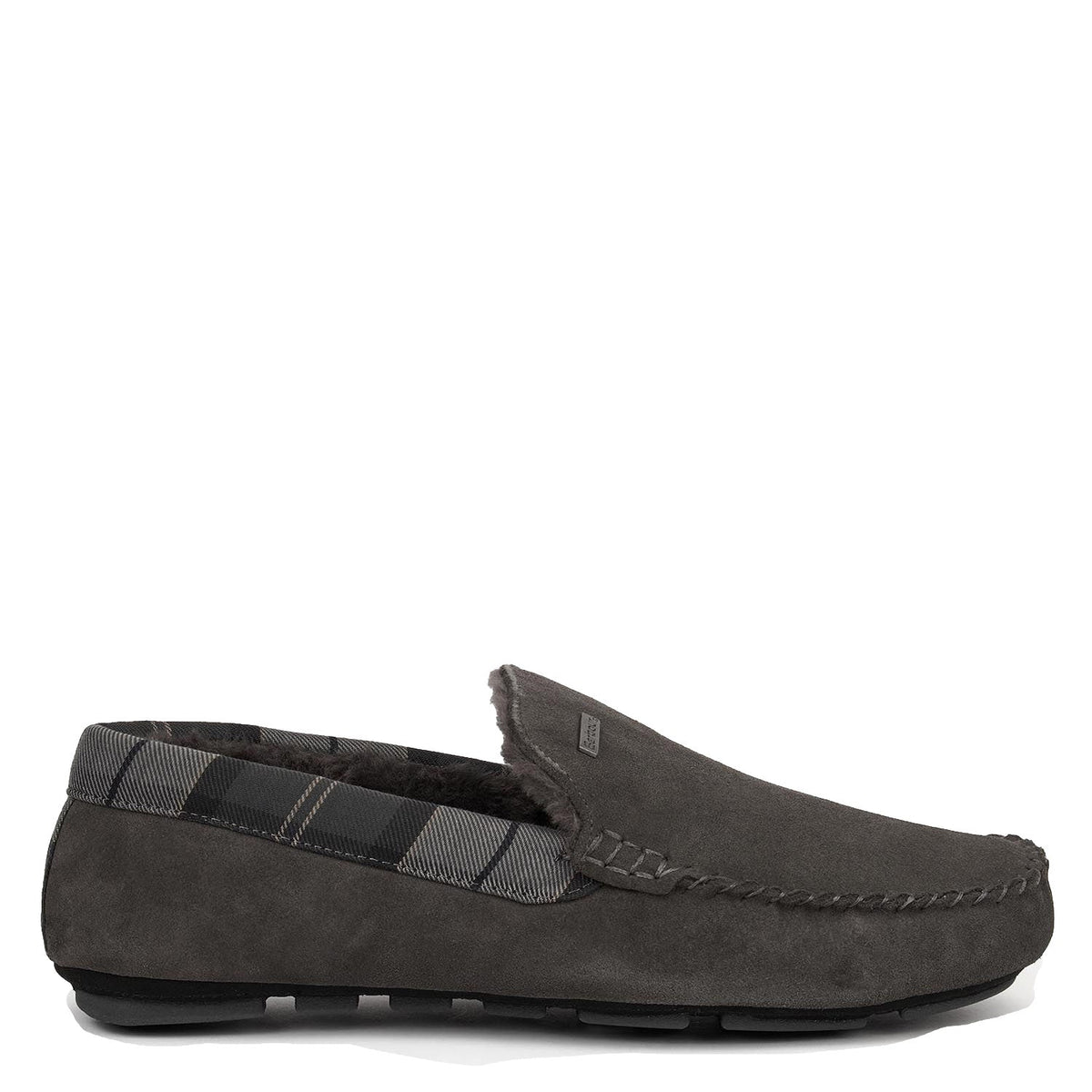 Barbour Mens Monty Suede Slippers - Dark Grey Suede – Potters of Buxton