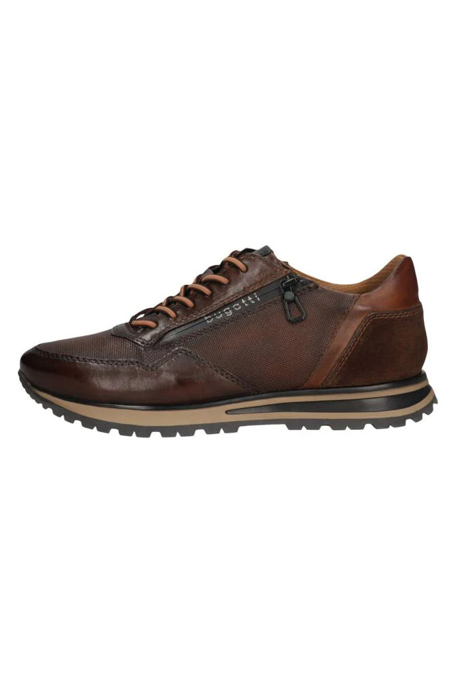 Bugatti Philip Leather Soft Fit Trainers - Brown – Potters of Buxton