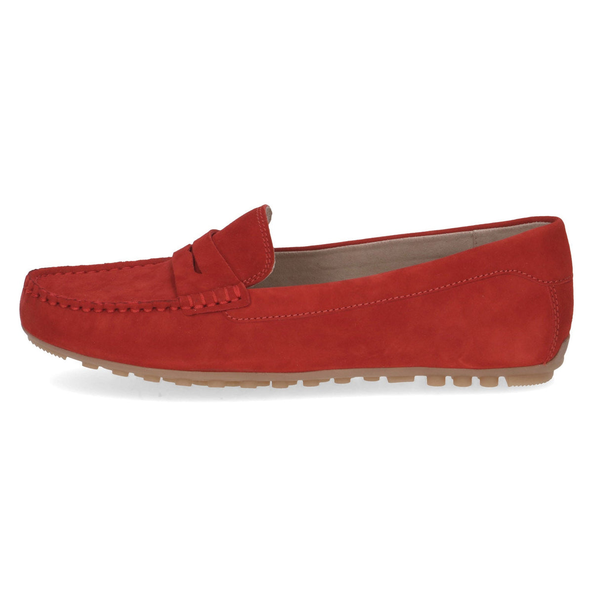 Caprice Leather Suede Moccasin Shoes - Red Suede – Potters of Buxton