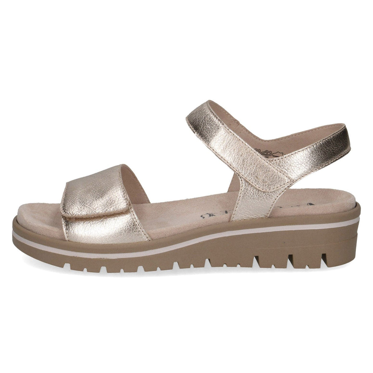 Caprice Wide Fit Leather Sandals - Platin Metal – Potters of Buxton