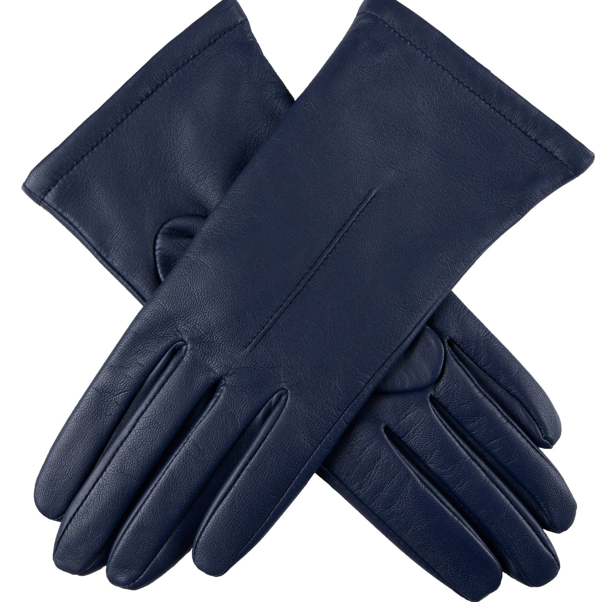 Dents Single Point Lined Leather Gloves - Navy – Potters of Buxton