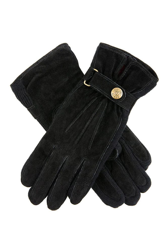 Dents Womens Laura Suede Gloves With Strap Detail - Black – Potters of ...