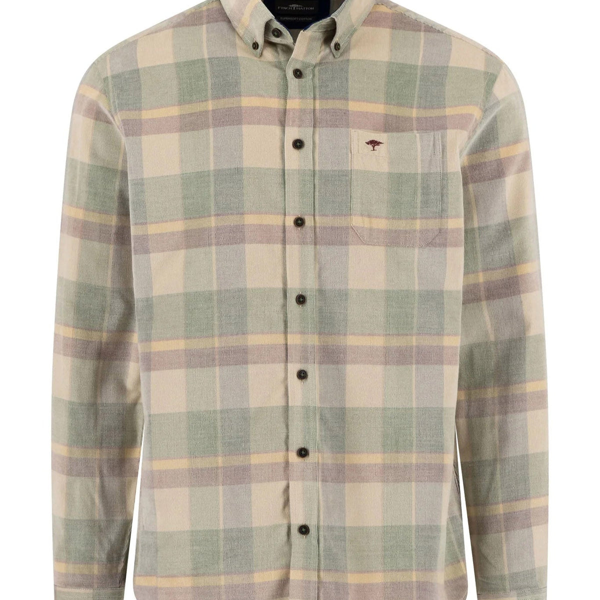 Fynch Hatton Button-Down Corduroy Check Shirt - Dark Leaf – Potters of ...
