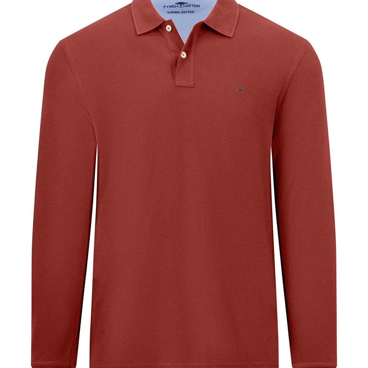Fynch Hatton Long Sleeve Cotton Polo Shirt - Rust – Potters of Buxton