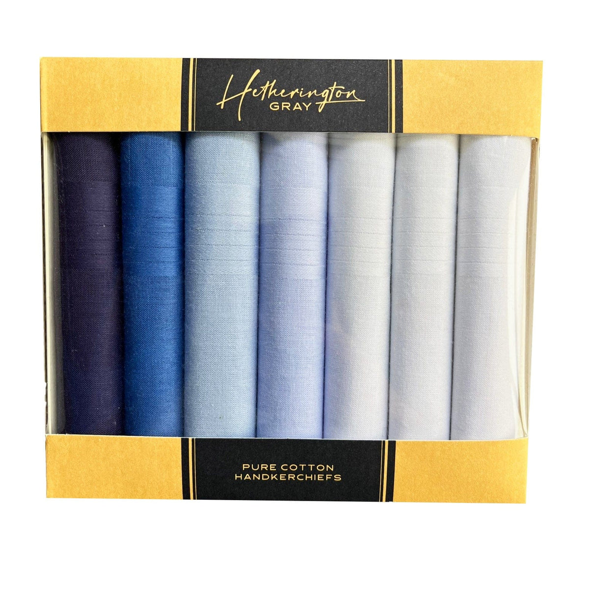 Hetherington Gray Pure Cotton Plain Handkerchiefs 7 Pack - Blue ...