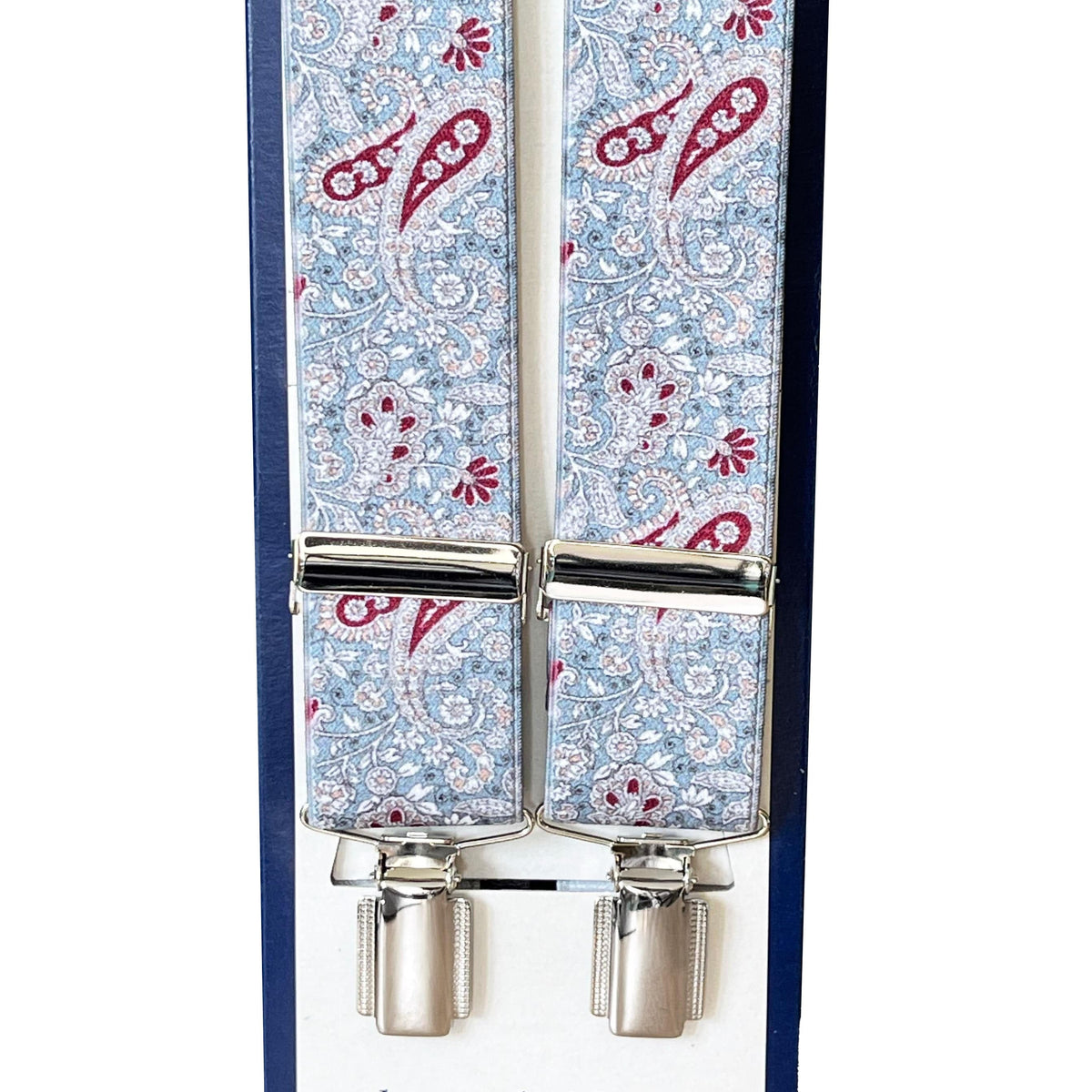 Hunt & Holditch Paisley 35mm Braces - Silver/Maroon – Potters of Buxton