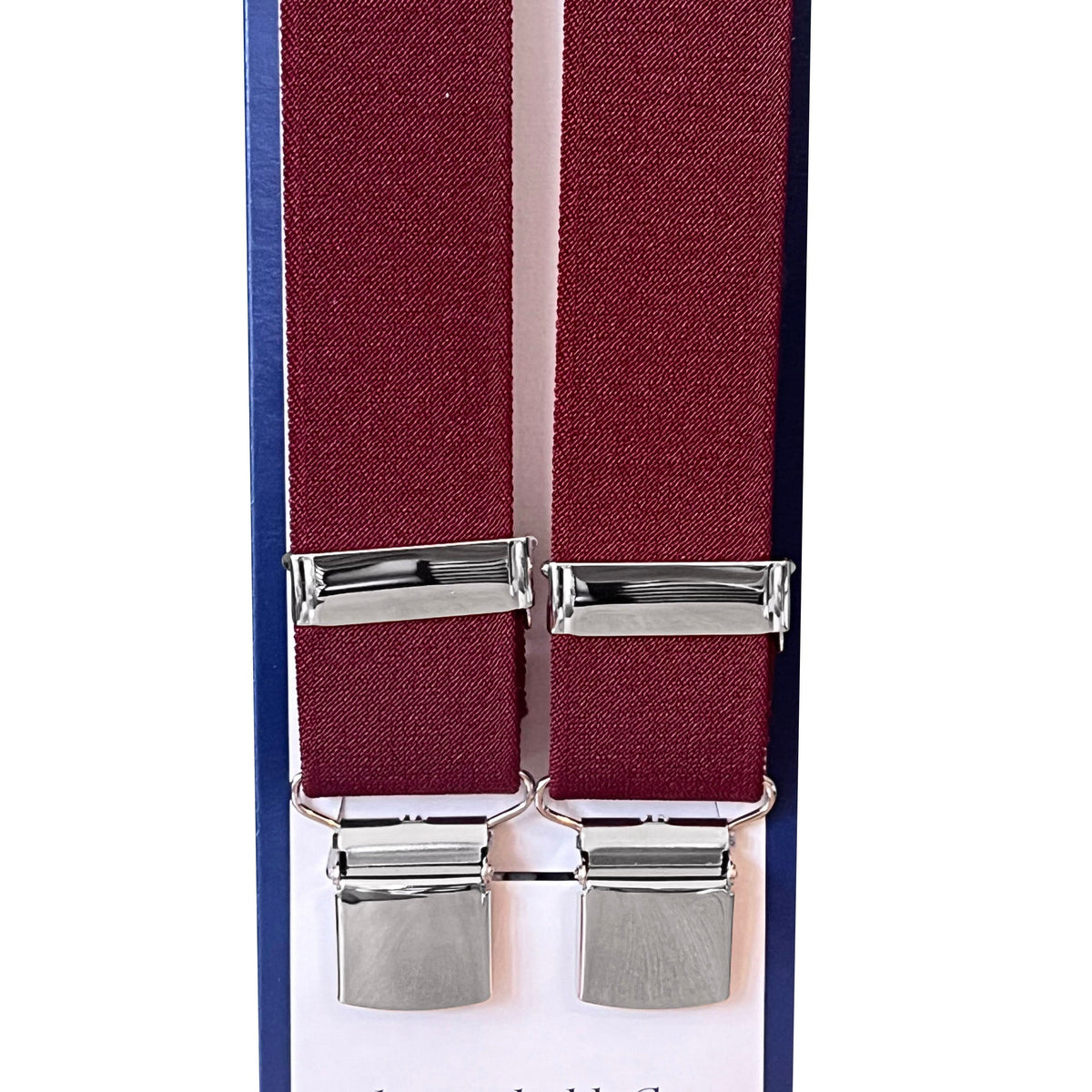 Hunt & Holditch Plain 35mm Wide Clip Braces - Maroon – Potters of Buxton