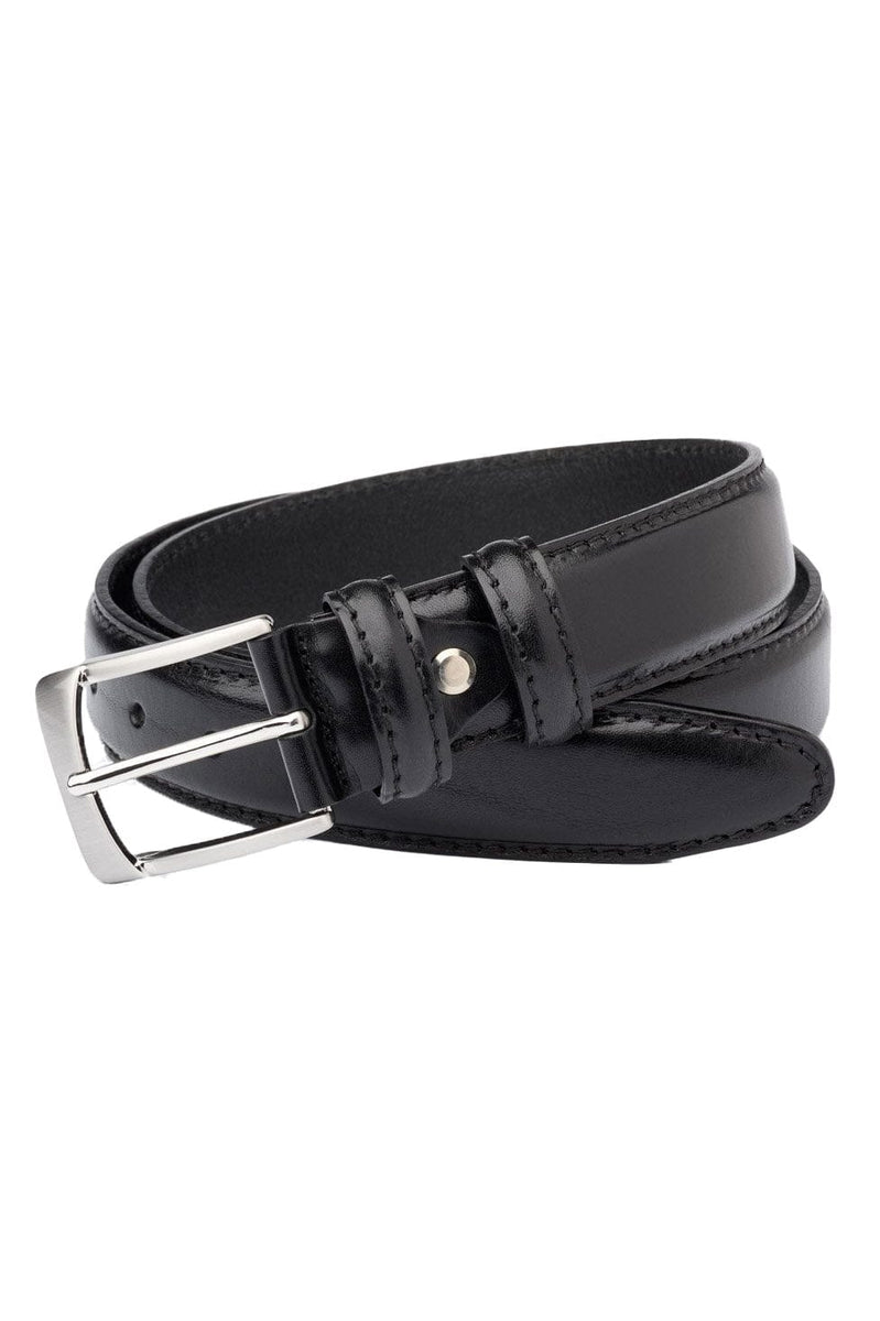 Ibex 40mm Stitched Edge Full Grain Leather Belt - Black – Potters of Buxton