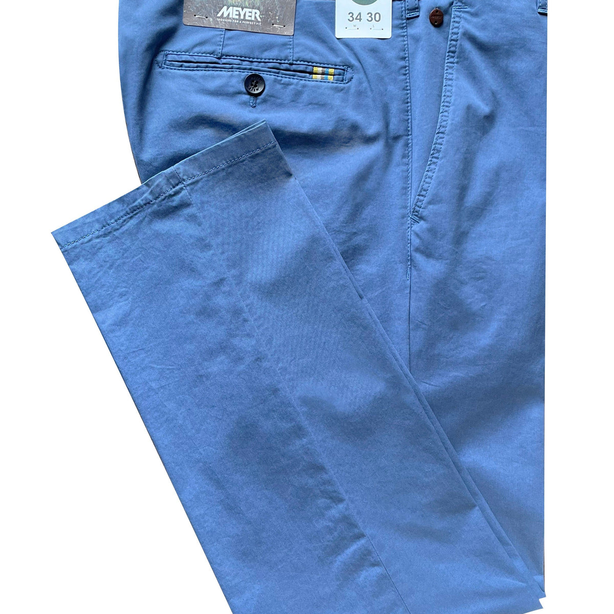 Meyer Rio Cotton Stretch Chinos - Blue – Potters of Buxton