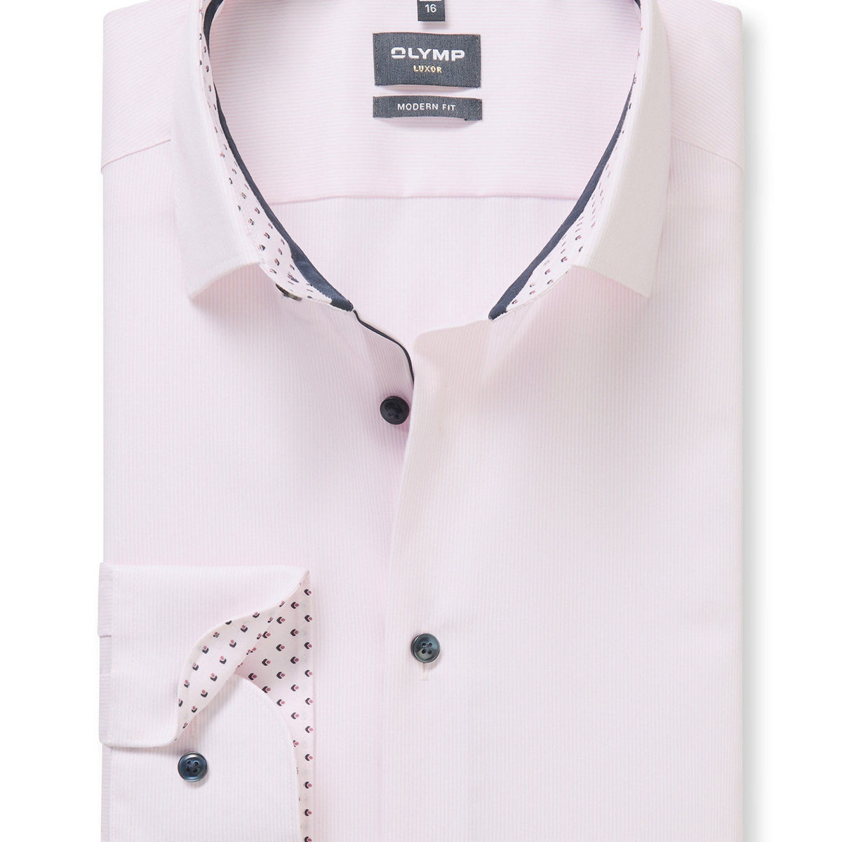 Olymp Luxor Modern Fit Pin Stripe Shirt - Pale Pink – Potters of Buxton