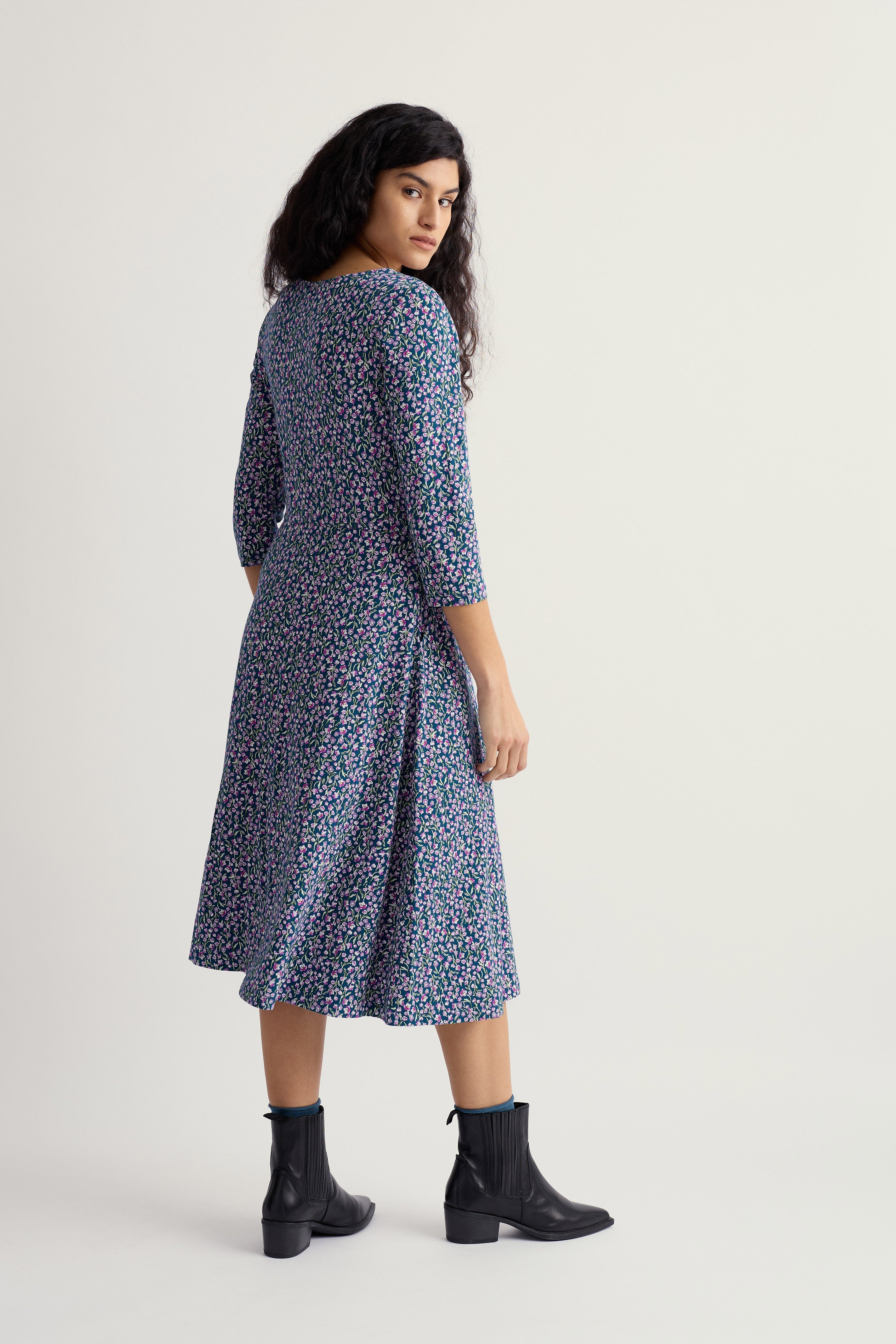 Seasalt April Dress - Flax Flower Bright Orchid – Potters of Buxton