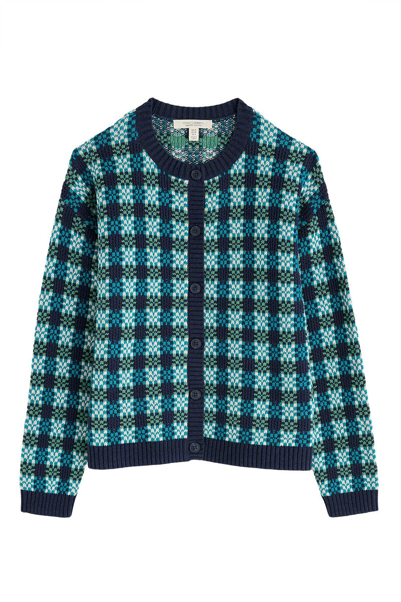 Seasalt Kensa Organic Cotton Checked Cardigan - Circlet Maritime ...