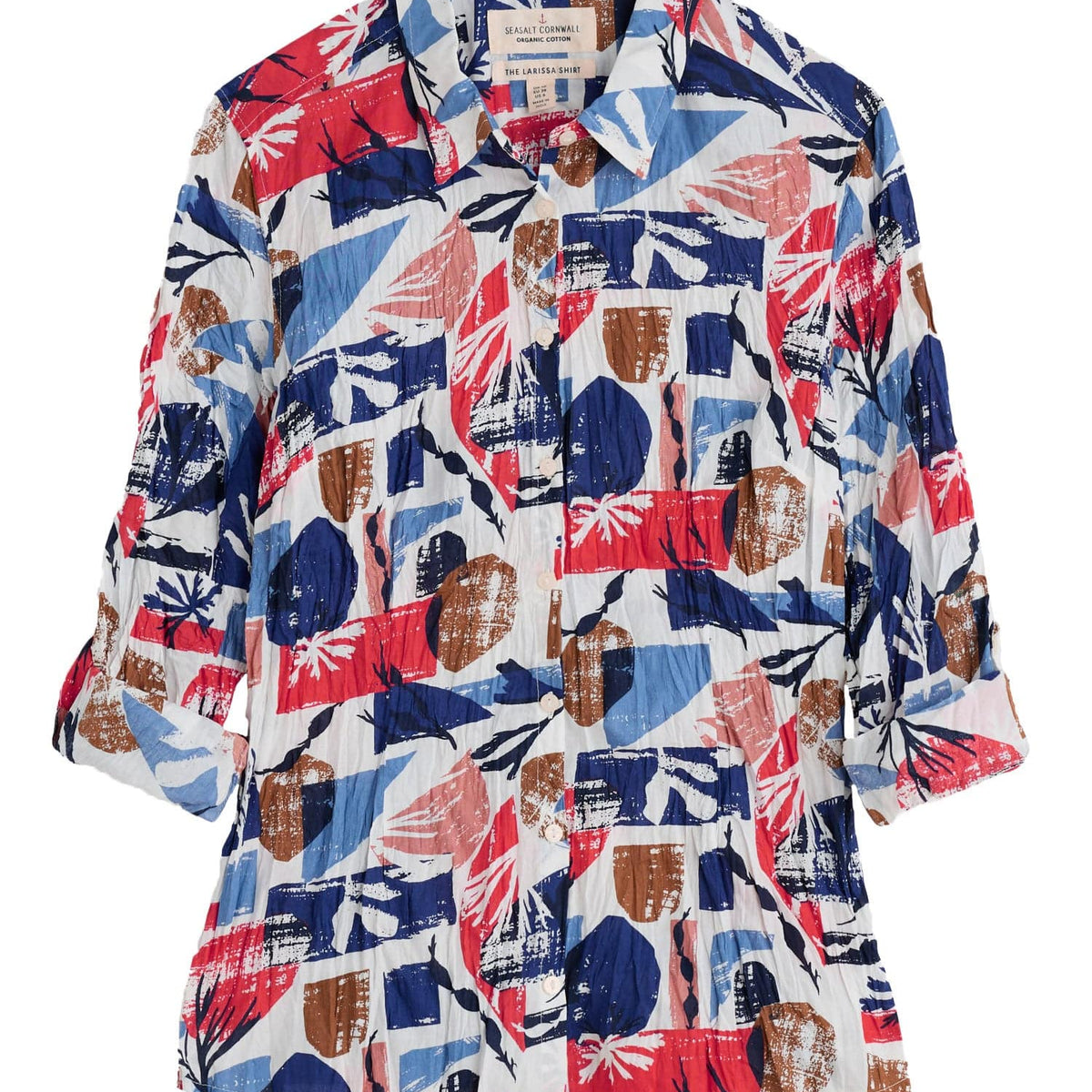 Seasalt Larissa Organic Cotton Shirt - Marine Forms Chalk – Potters of ...