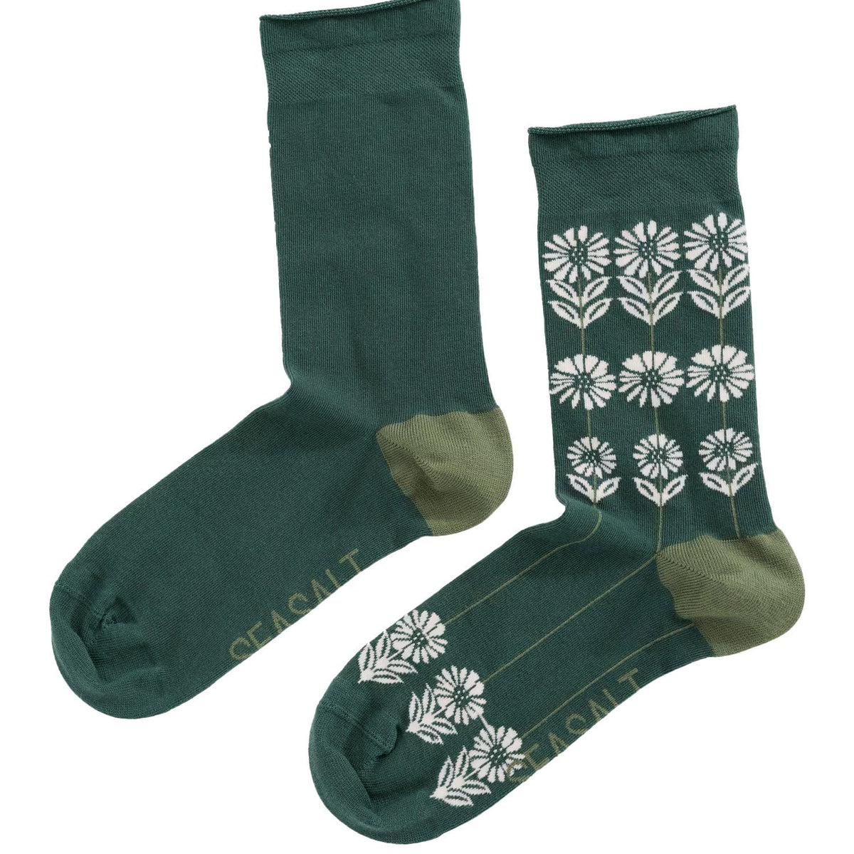 Seasalt Womens Organic Cotton Arty Socks - Daisy Lines Dark Forage ...