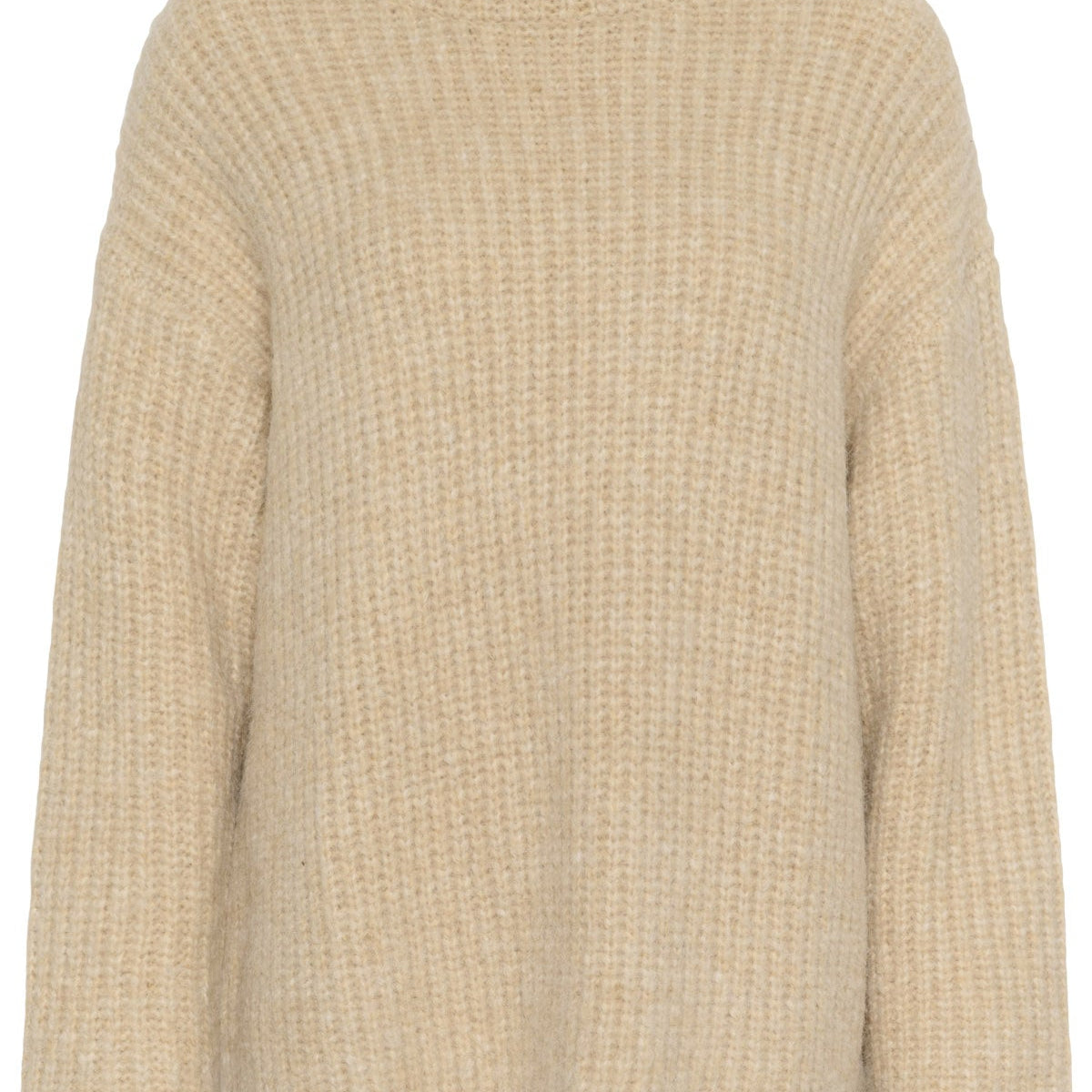 Soaked in Luxury Pleoni Contrast Back Wool Blend Jumper - Doeskin and ...