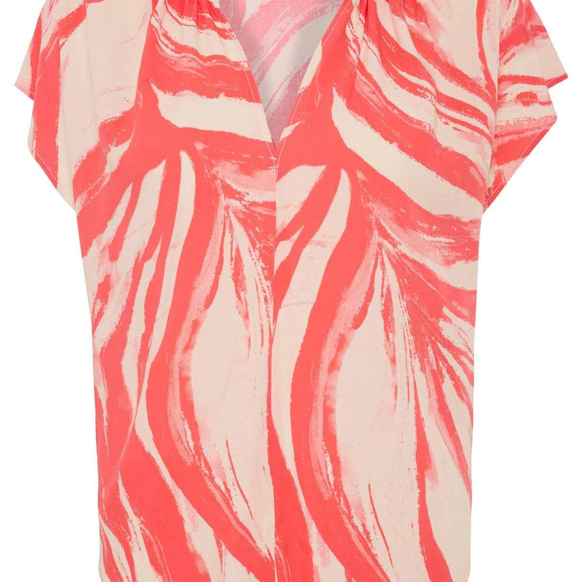 Soaked in Luxury Wynter Printed Top - Hot Coral Wave – Potters of Buxton