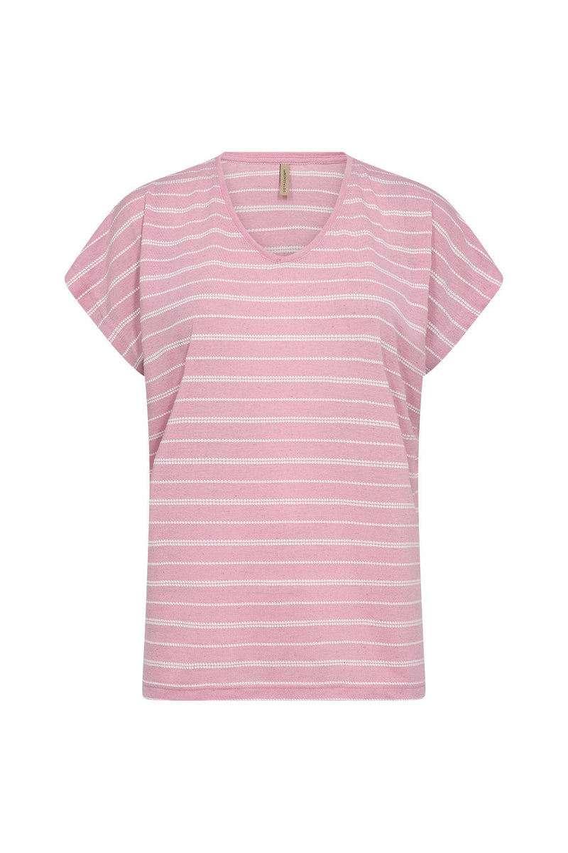 Soya Concept Defne Stripe T-Shirt - Pink Melange Combi – Potters of Buxton