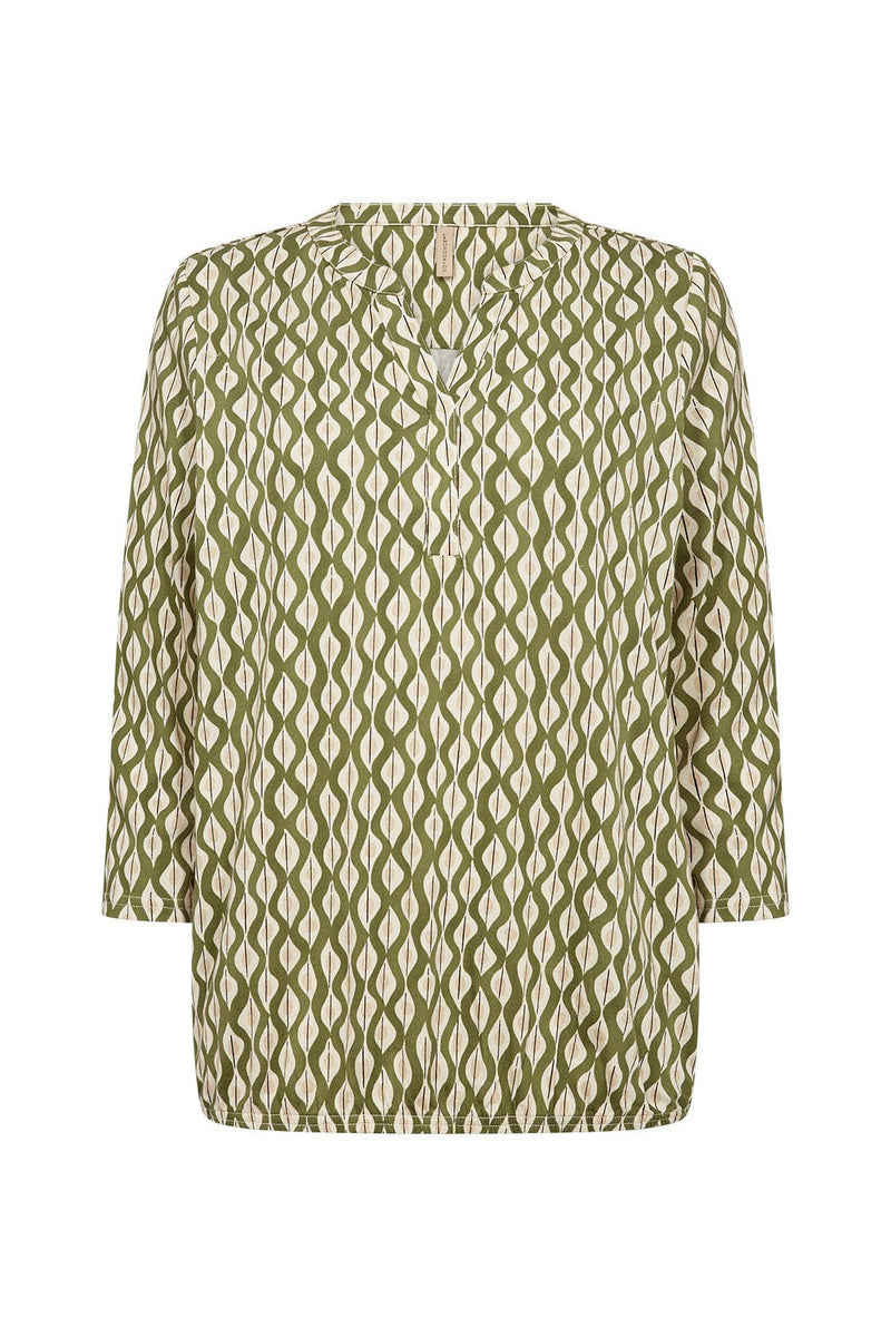 Soya Concept Felicity Printed Jersey Top - Calliste Green Combi ...