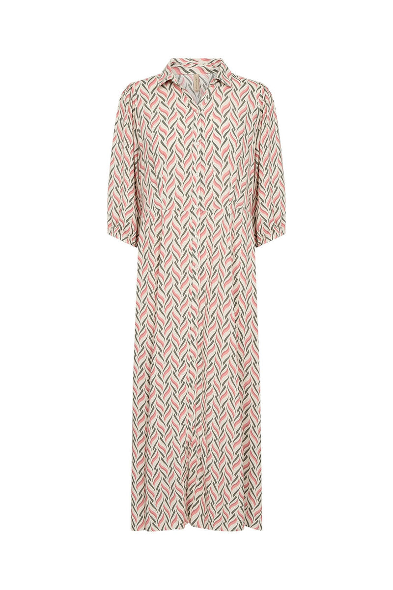Soya Concept Penny Geo Print Midi Dress - Peach Pink Combi – Potters of ...