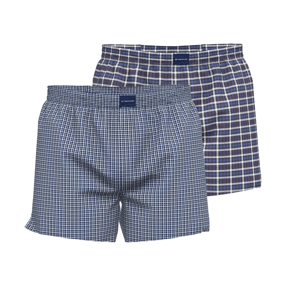 Tom Tailor Woven Boxer Shorts - 2 Pack - Dark Blue Check – Potters of ...