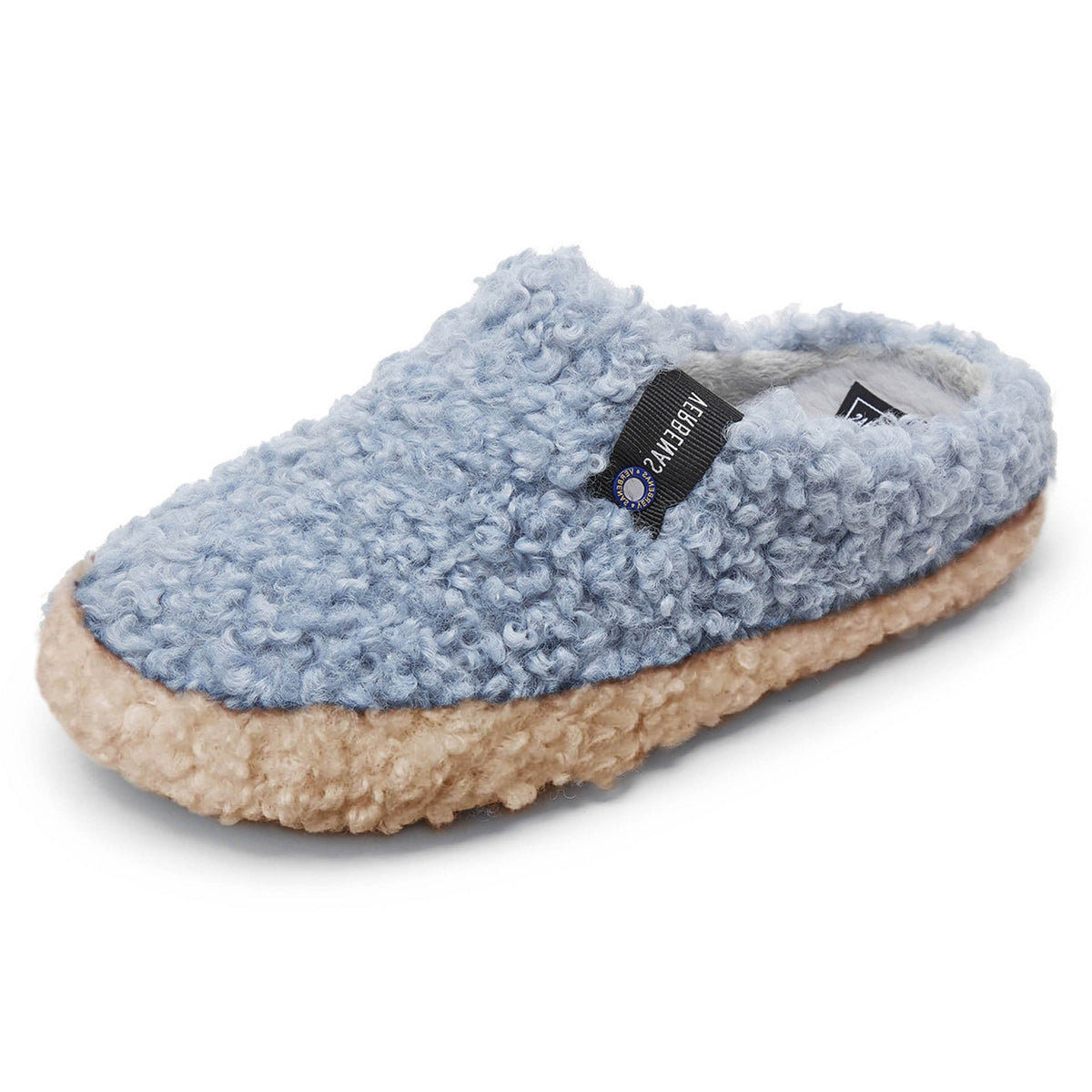 Verbenas Yuma Curly Contrast Mule Slippers - Cielo/Beige – Potters of ...