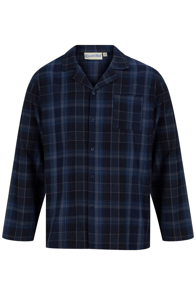 Walker Reid Brushed Cotton Long Sleeve Pyjama Set - Navy/Blue – Potters ...