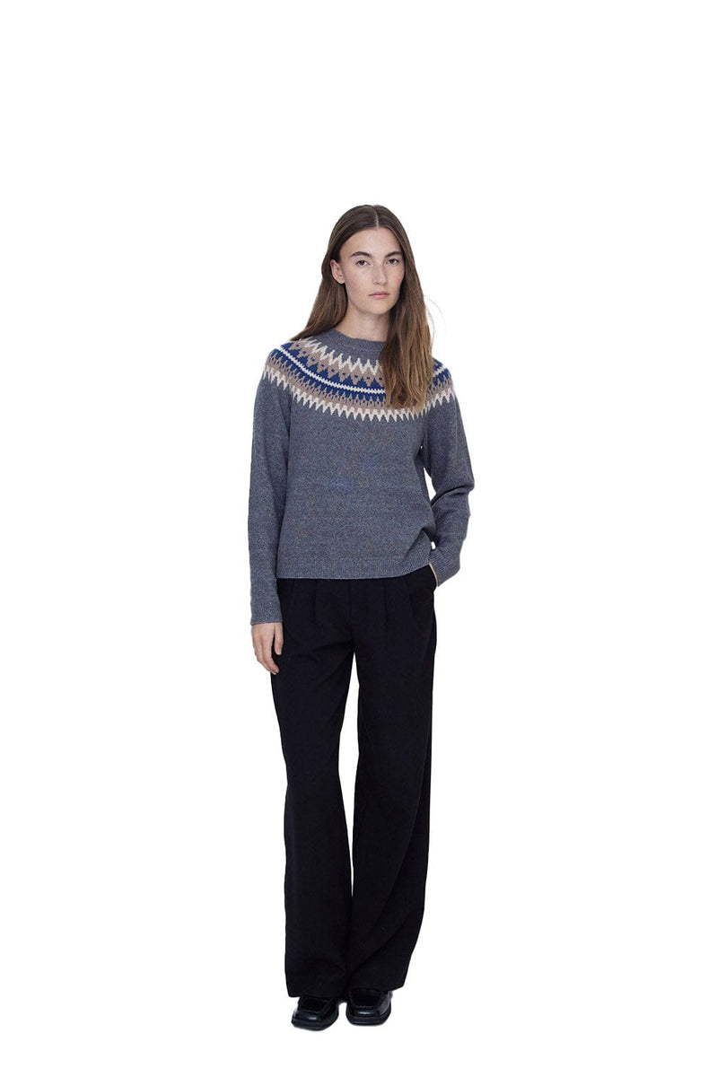 Yerse Fairisle Jumper - Uniform Blue – Potters of Buxton